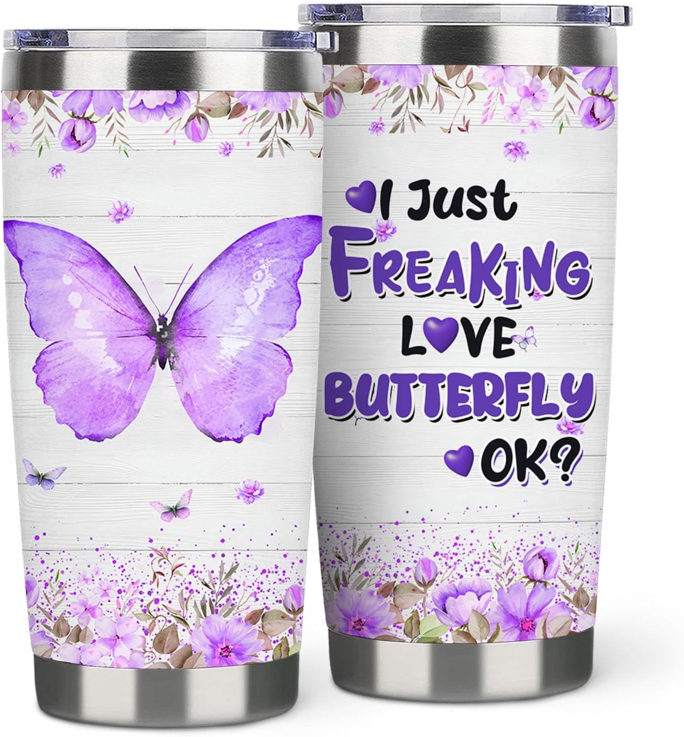 Butterfly Gift for Butterfly Lover,20 oz Butterfly Coffee Cup Double ...