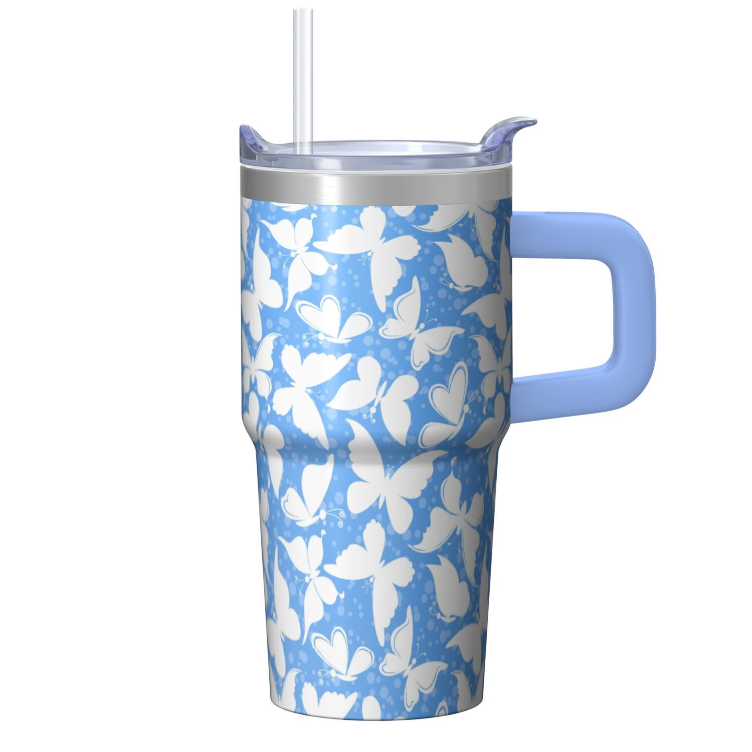 Butterfly Gifts for Girls 20OZ Purple Cup Holder Friendly Tumbler with ...