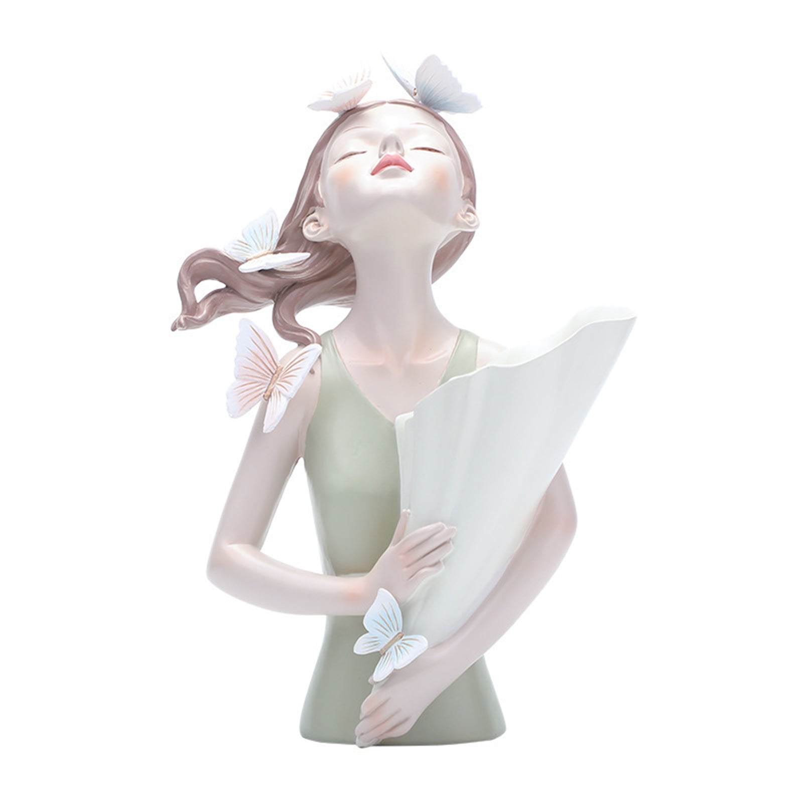 Butterfly Girl Vase Art Decoration Flower Pot Office School Resin ...