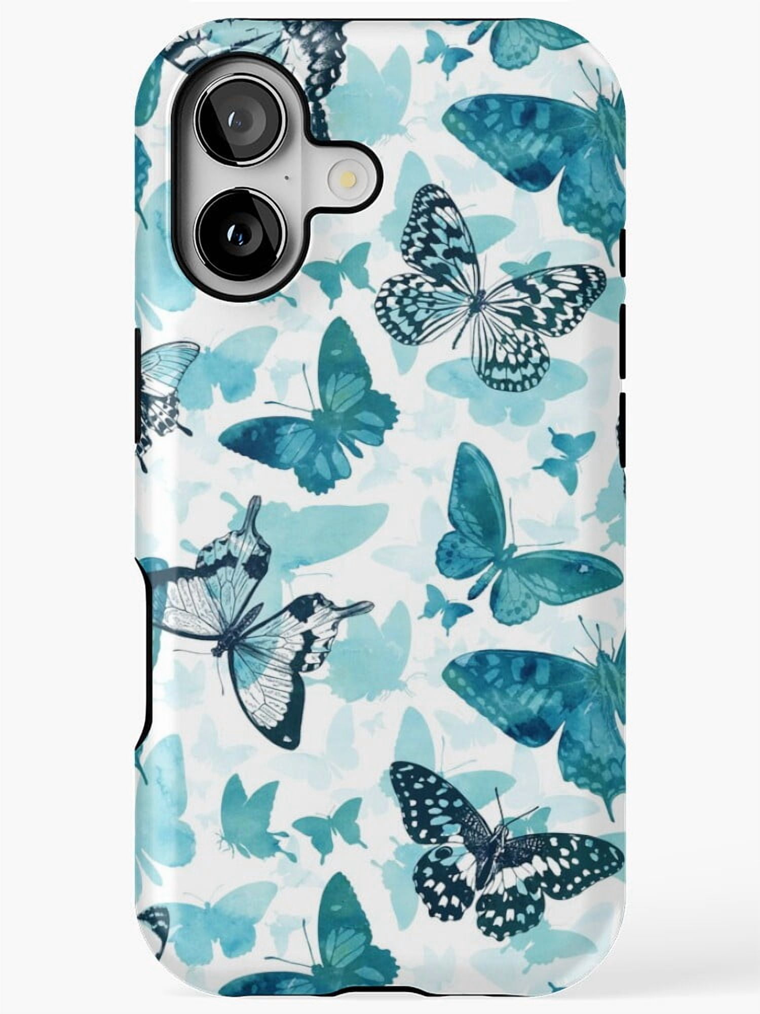 Butterfly Glow Turquoise Blue Wings Phone Case Compatible across iPhone ...