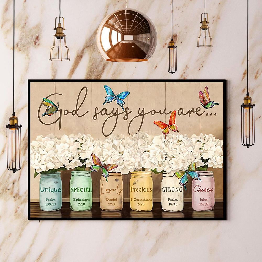 Butterfly God Says You Are Paper Poster No Frame Matte Wall Art Decor ...
