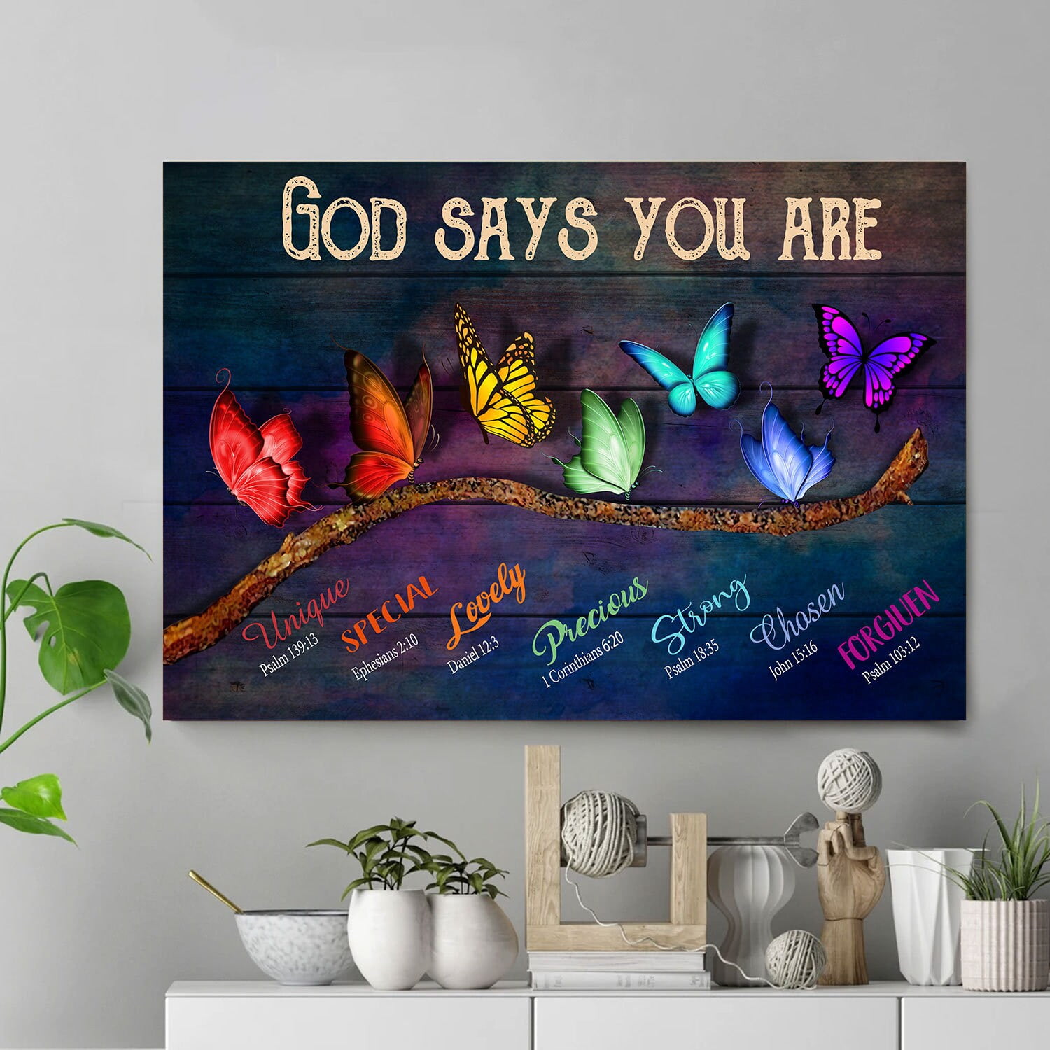 Butterfly God Says You Are Home decoration, Printable, Gallery Wrapped ...