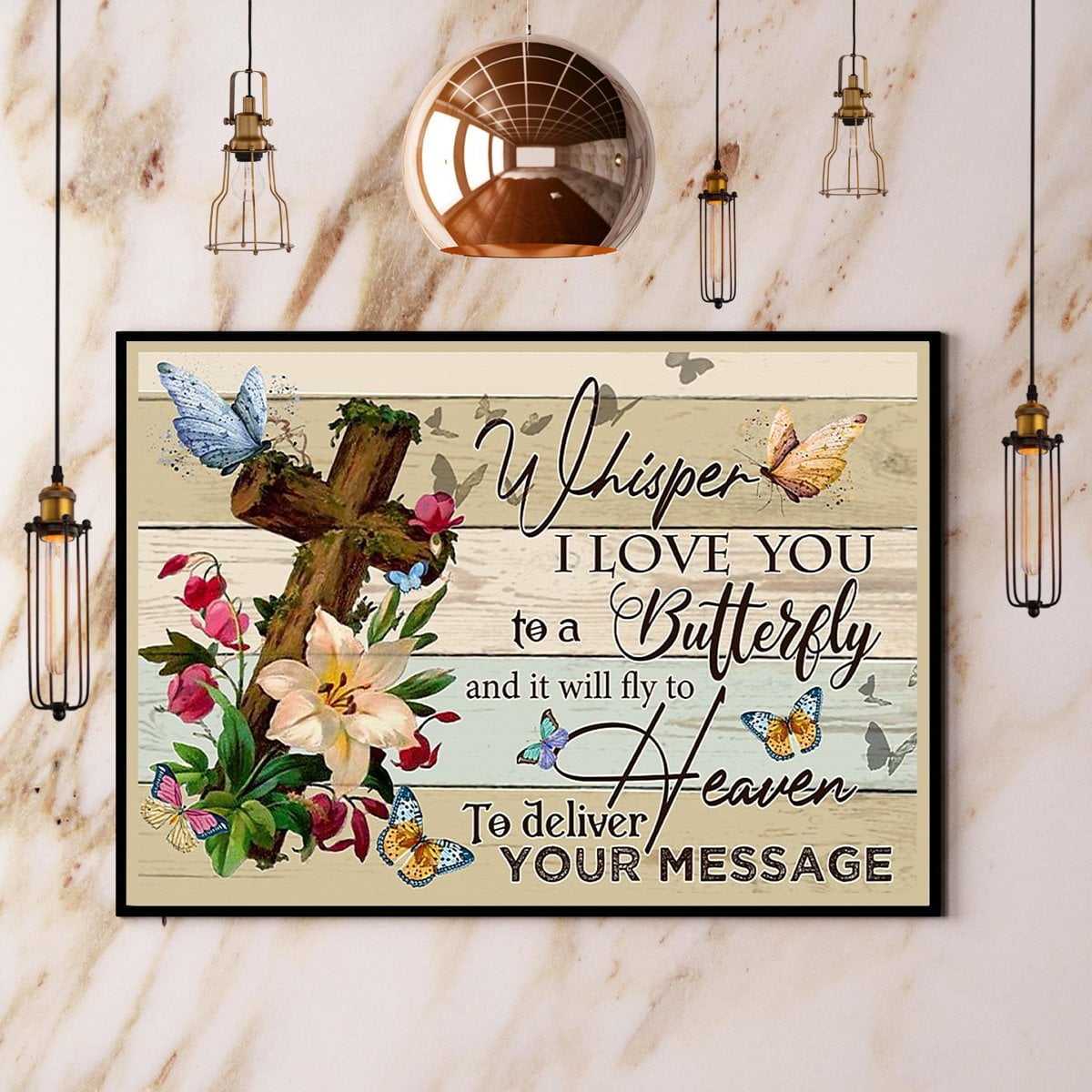 Butterfly & God Whisper I Love You To A Butterfly Paper Poster No Frame ...