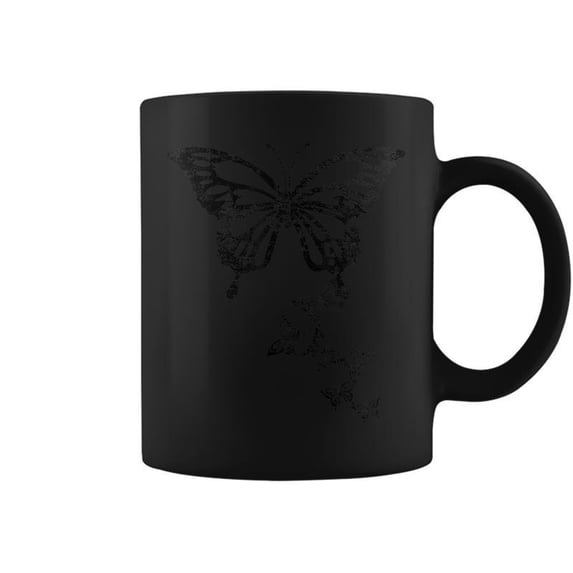 Butterfly Graphic Black Print Distressed Coffee Mugs - Walmart.com