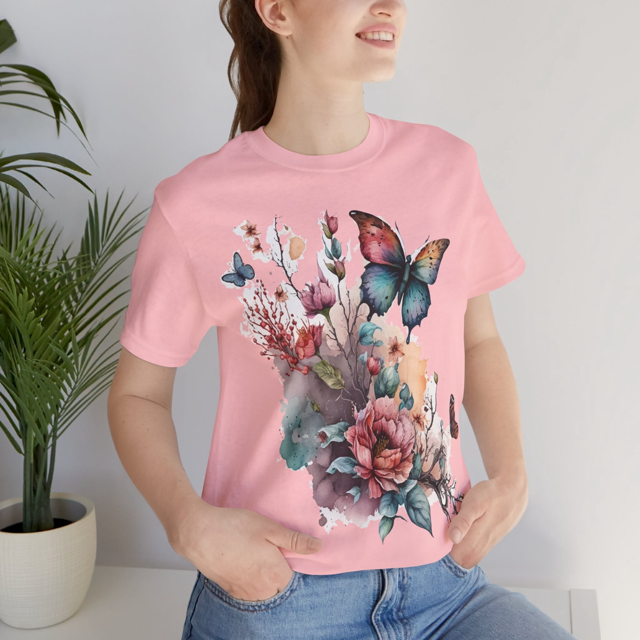 Butterfly Graphic T Shirt Unisex Art Design Tee Vintage Inspired ...