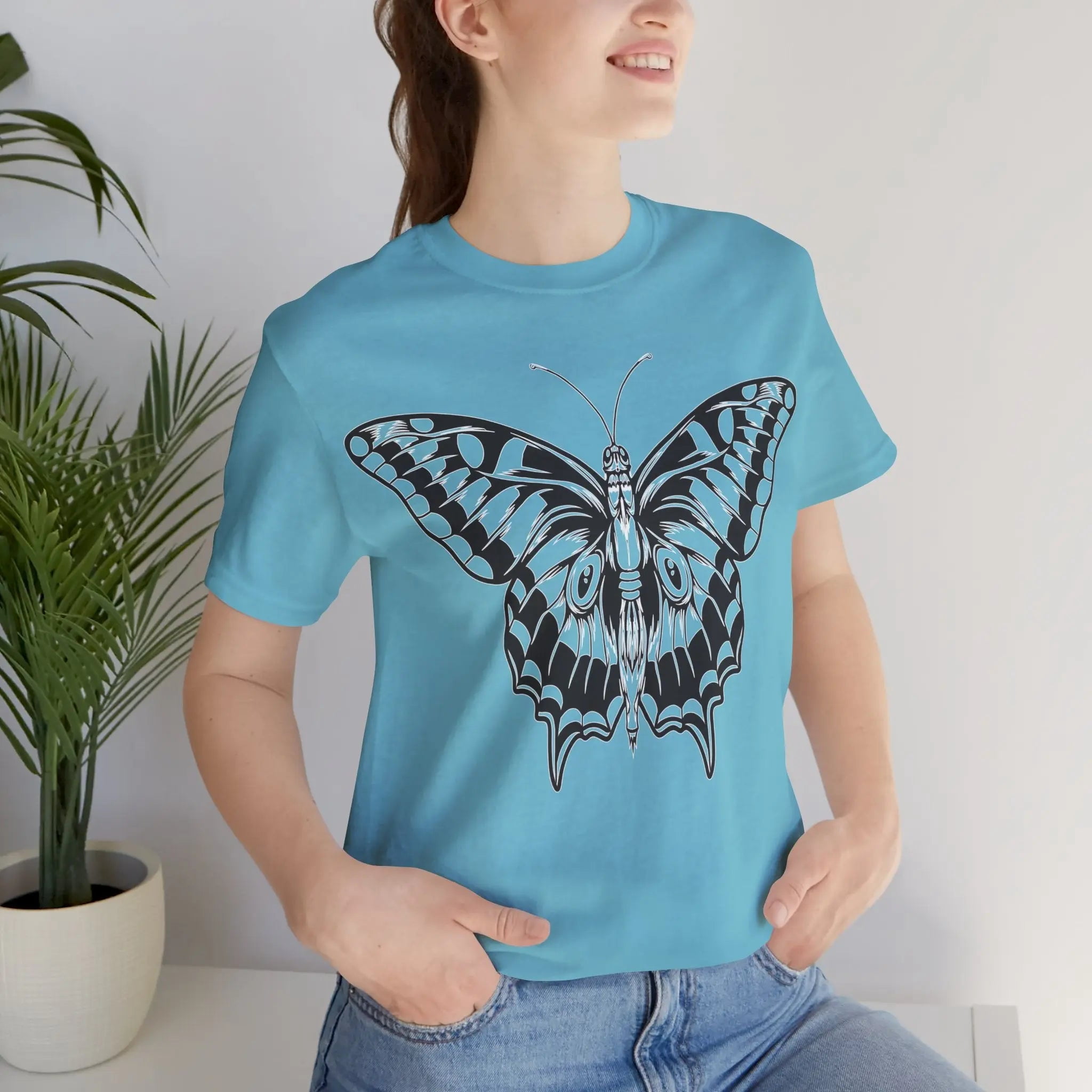 Butterfly Graphic Unisex Jersey Short Sleeve Art Design Tee - Walmart.com