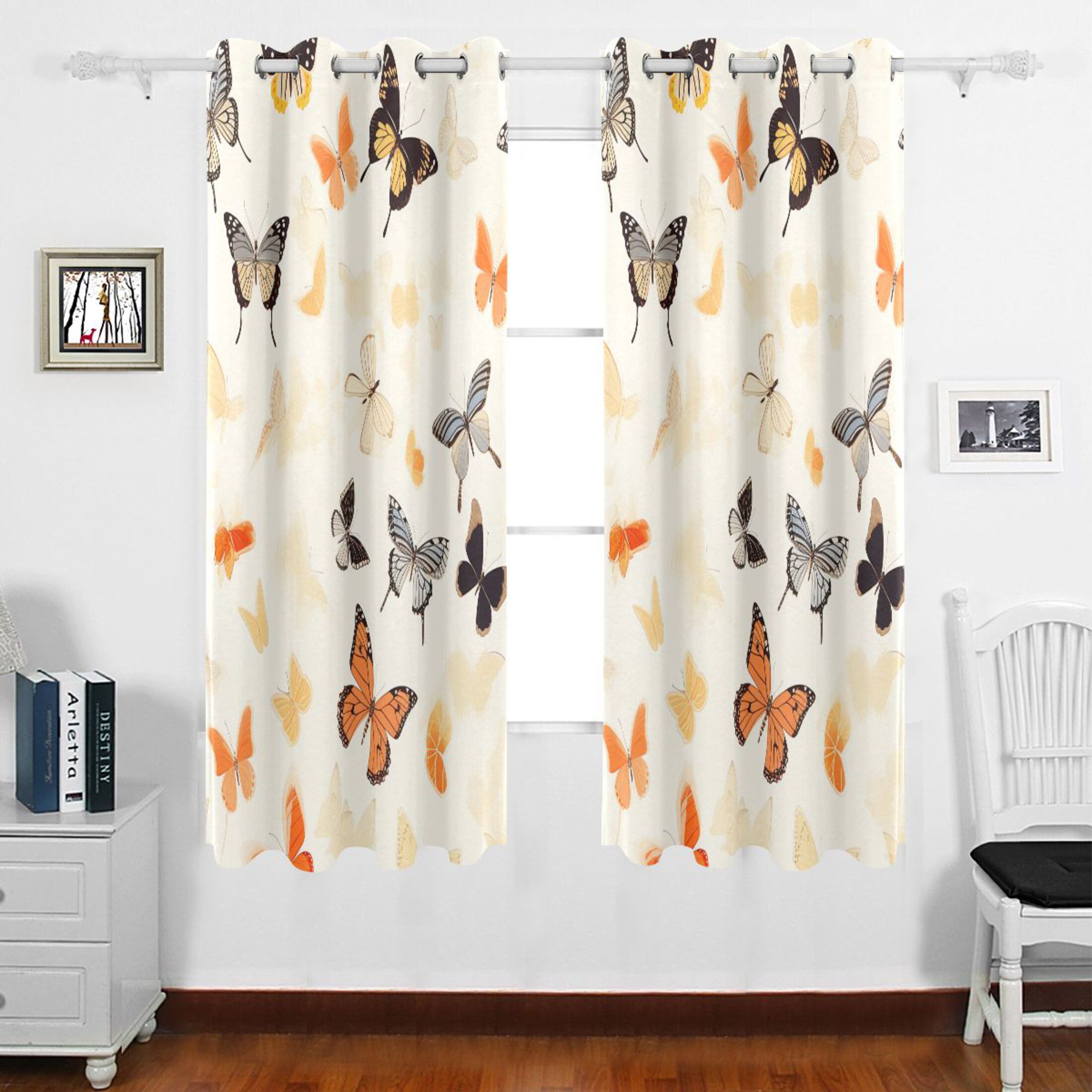 Butterfly Grommet Blackout Curtains Thermal Insulated Window Curtain ...
