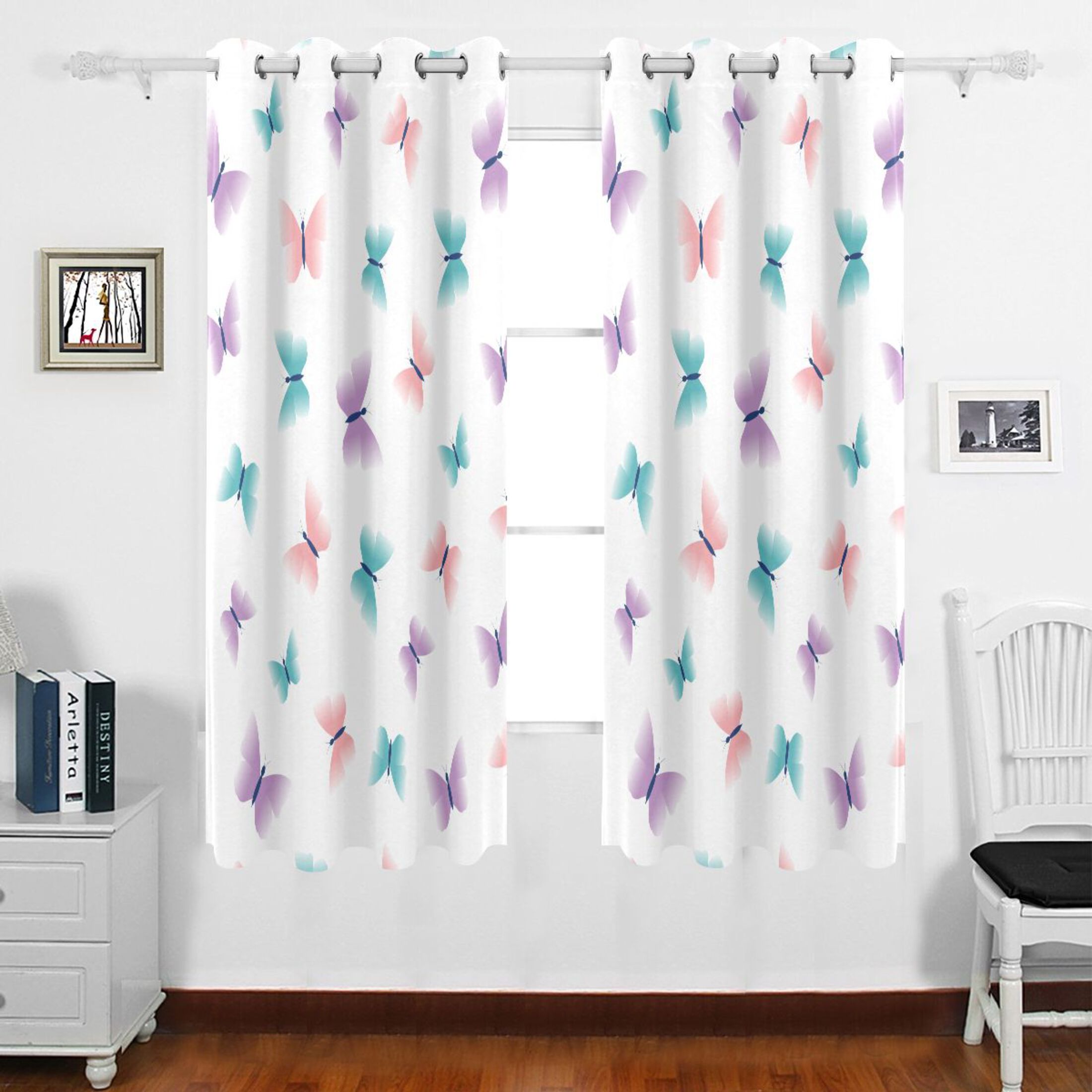 Butterfly Grommet Blackout Curtains Thermal Insulated Window Curtain ...
