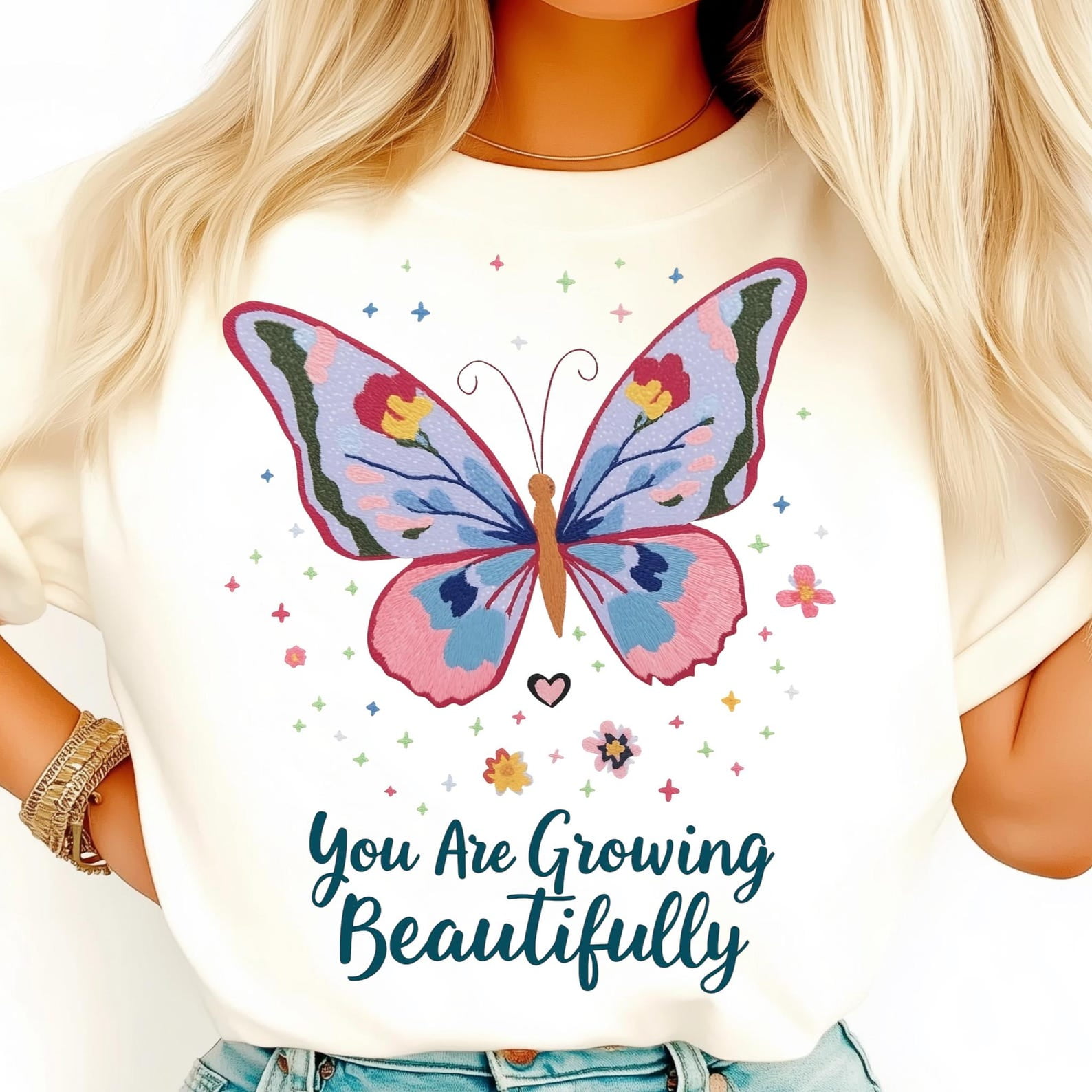 Butterfly Growth Quote Shirt, Inspirational You Are Growing Beautifully ...
