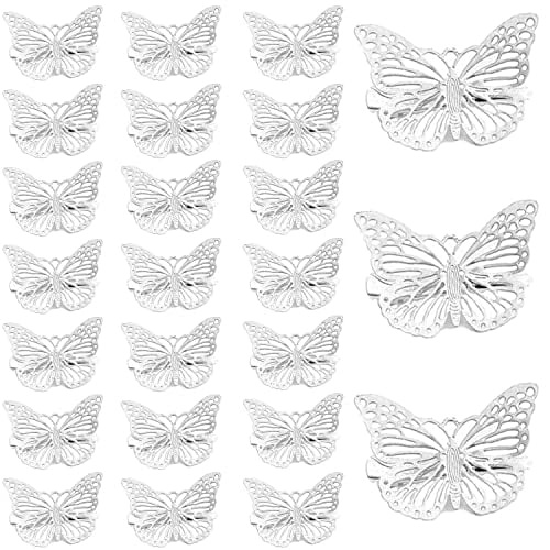 Butterfly Hair Clips, 24 Pcs Cute Metal Butterfly Hair Claw Pins ...