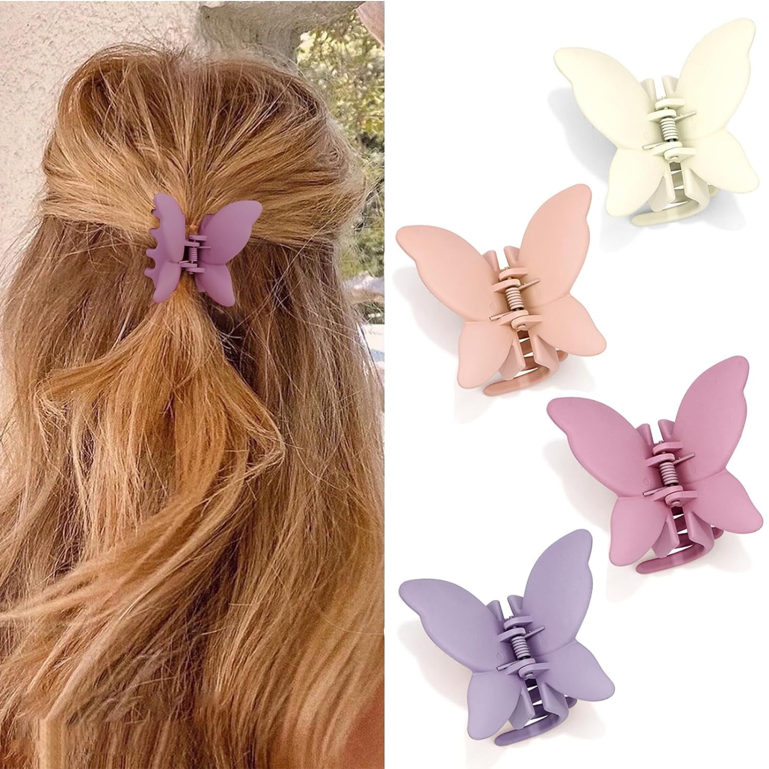Butterfly Hair Clips Butterfly Claw Clips 2.7" Hair Clips for Women ...