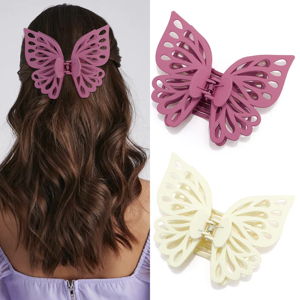 Butterfly Hair Clips Butterfly Claw Clips 2.7" Hair Clips for Women ...