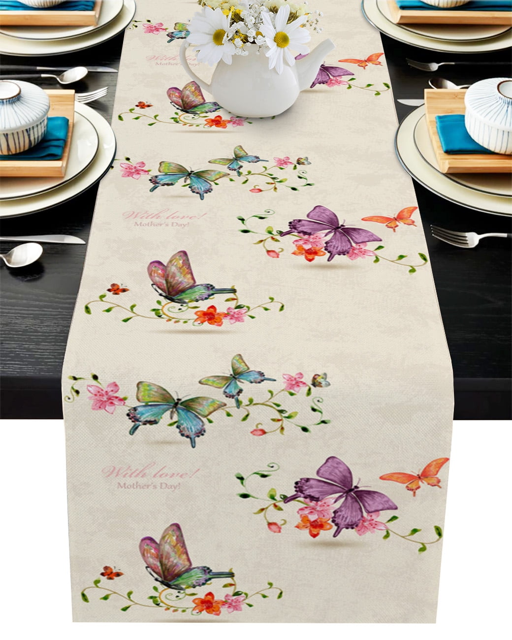 Butterfly Hand Drawn Retro Coffee Table r Dinner Table ration Wedding r ...