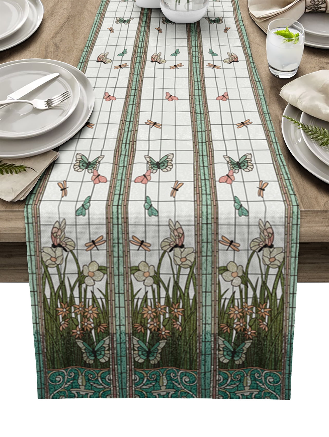 Butterfly Hand Drawn Retro Coffee Table r Dinner Table ration Wedding r Table Runners Modern ...