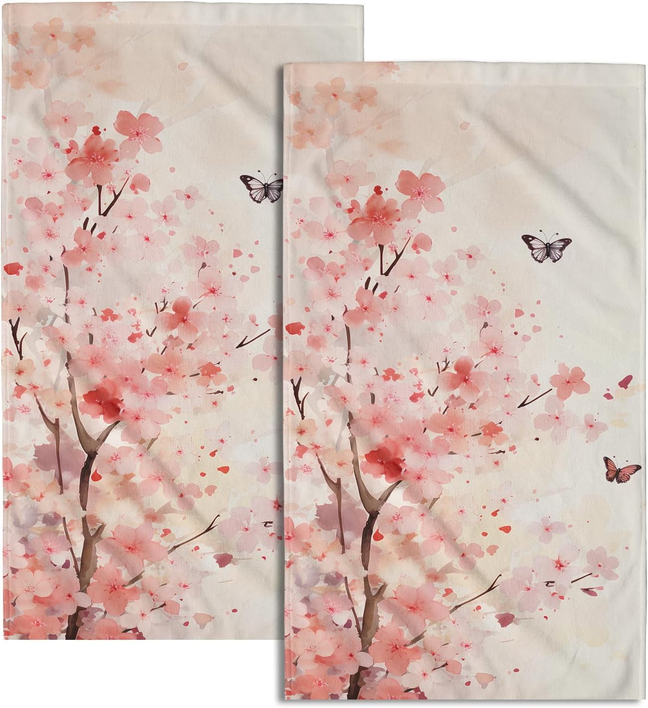 Butterfly Hand Towels for Bathroom - Floral Butterflies Kitchen Dish ...