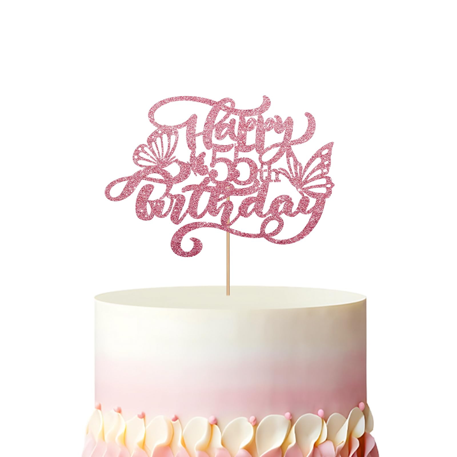 Butterfly Happy 55th Birthday Cake Topper, AIS1 Butterfly Fifty Five ...