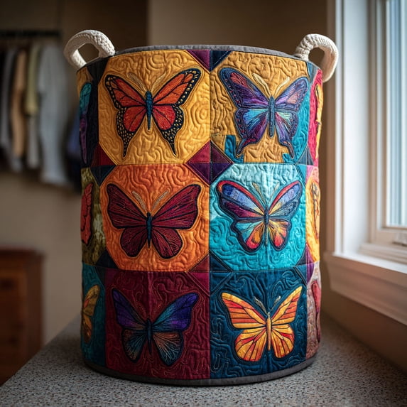 Butterfly Harmony Quilted Laundry Basket - Walmart.com
