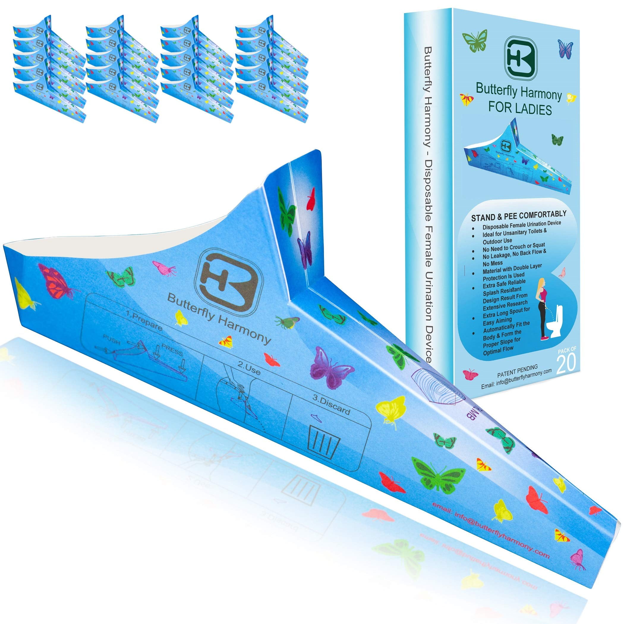 Butterfly Harmony S3 (20 Funnels) Disposable Paper Female Urination ...
