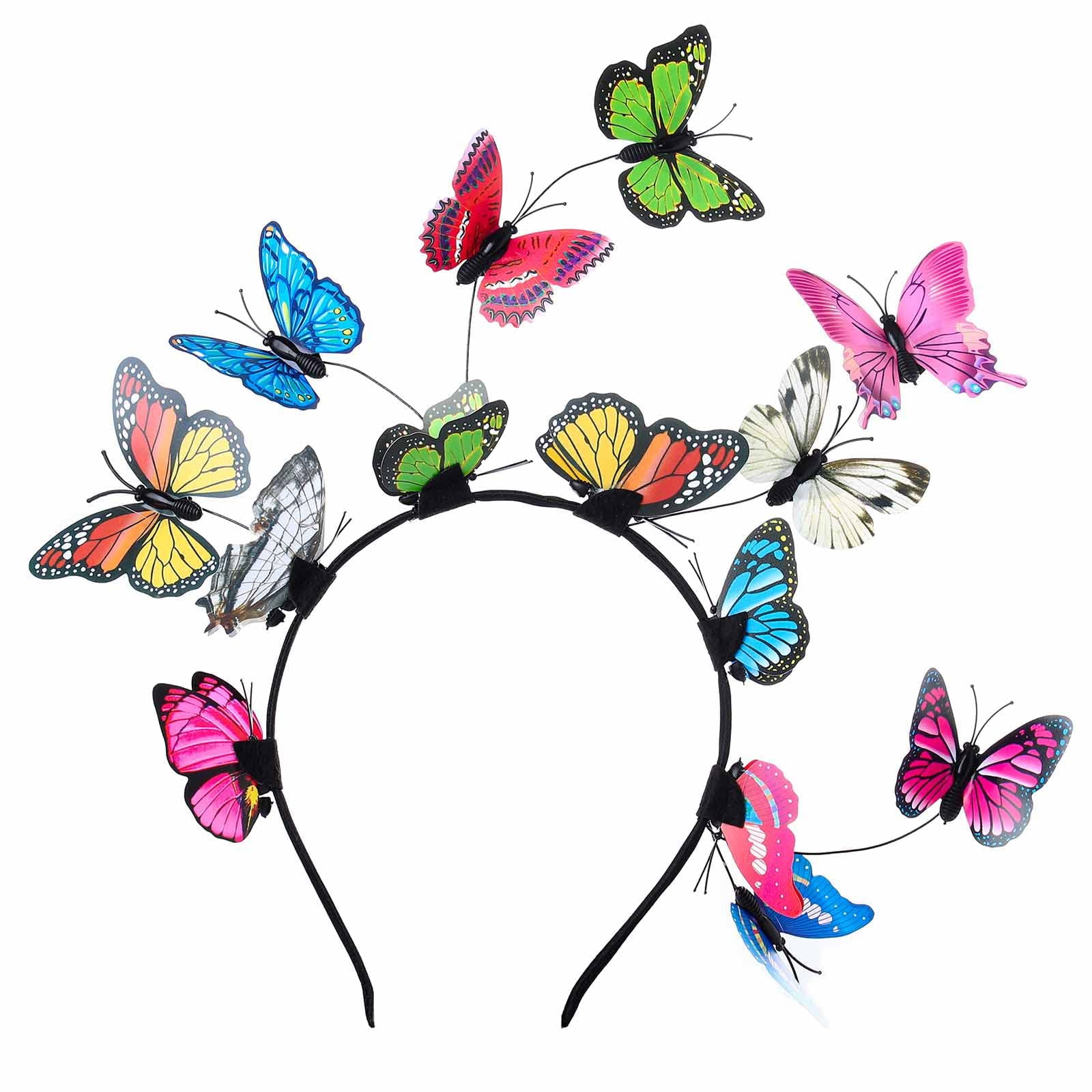 MINKUROW Butterfly Headbands Women Boho Headband Elastic Hairbands ...
