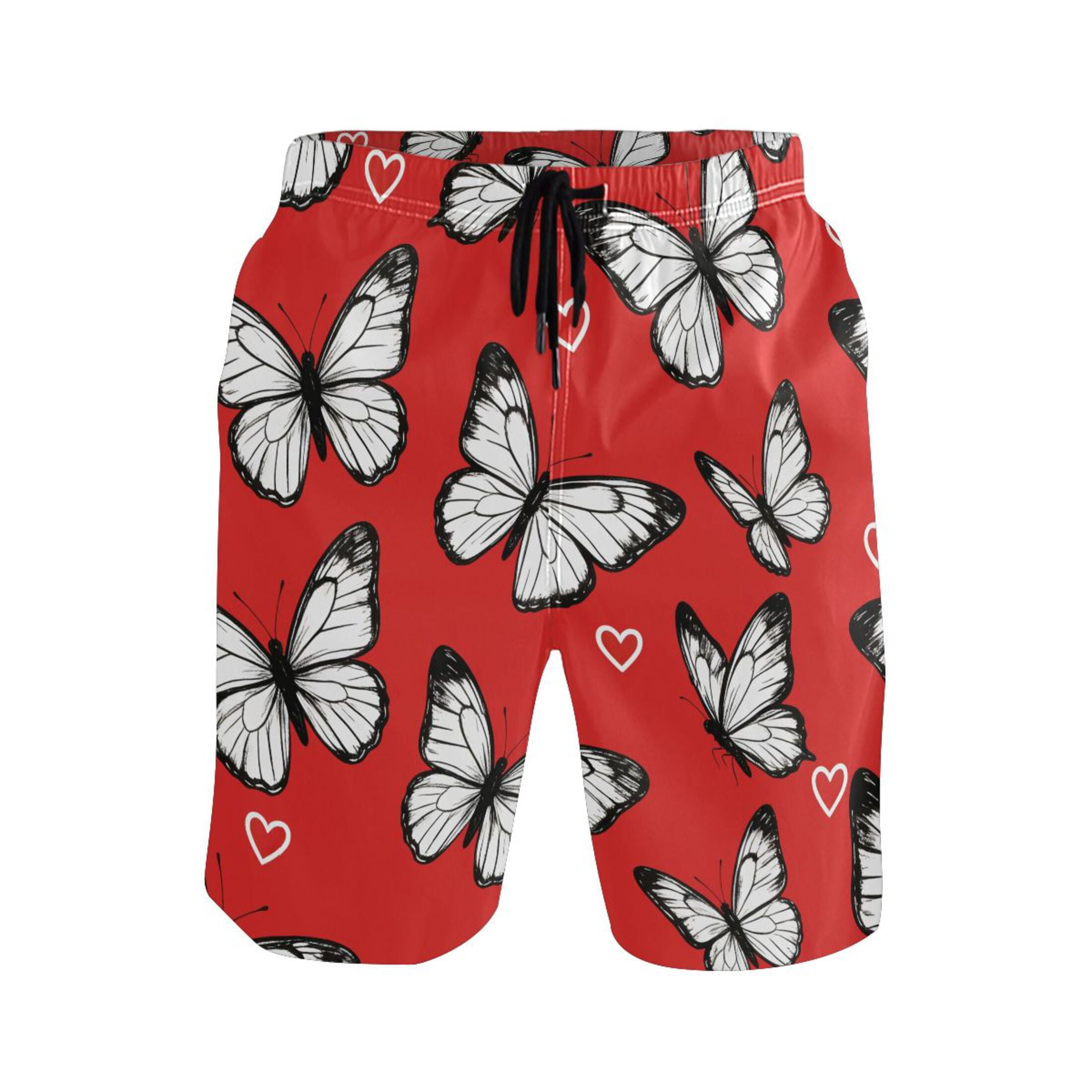 Butterfly Heart Mens Swim Trunks Quick Dry Board Shorts Breathable Fit ...