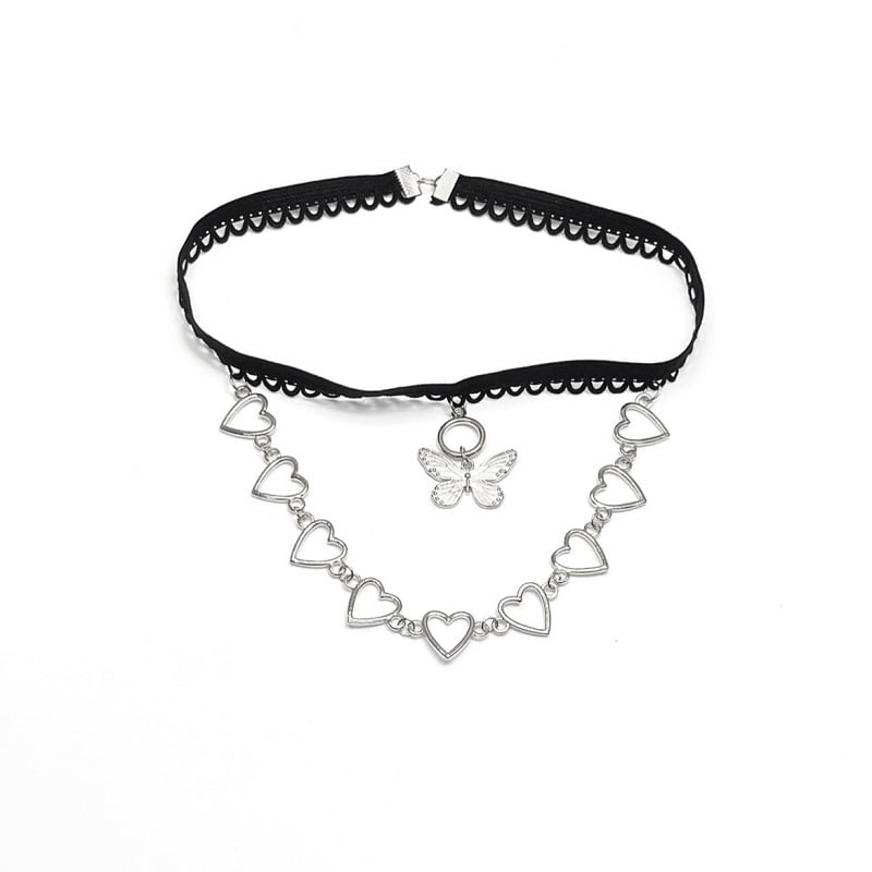 Butterfly Heart Tassel Alloy Thigh Chain Lace Stretch Band Body Chain ...