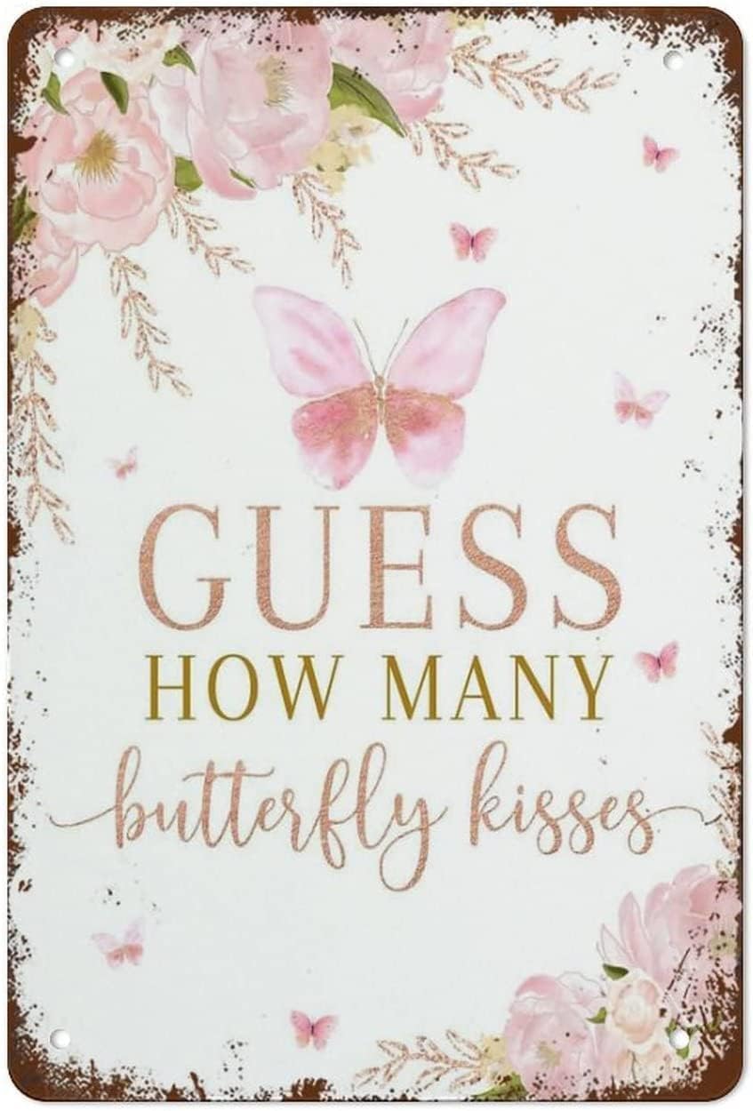 Butterfly How Many Butterfly Kisses Game Blush Pink Rose Gold Butterfly ...