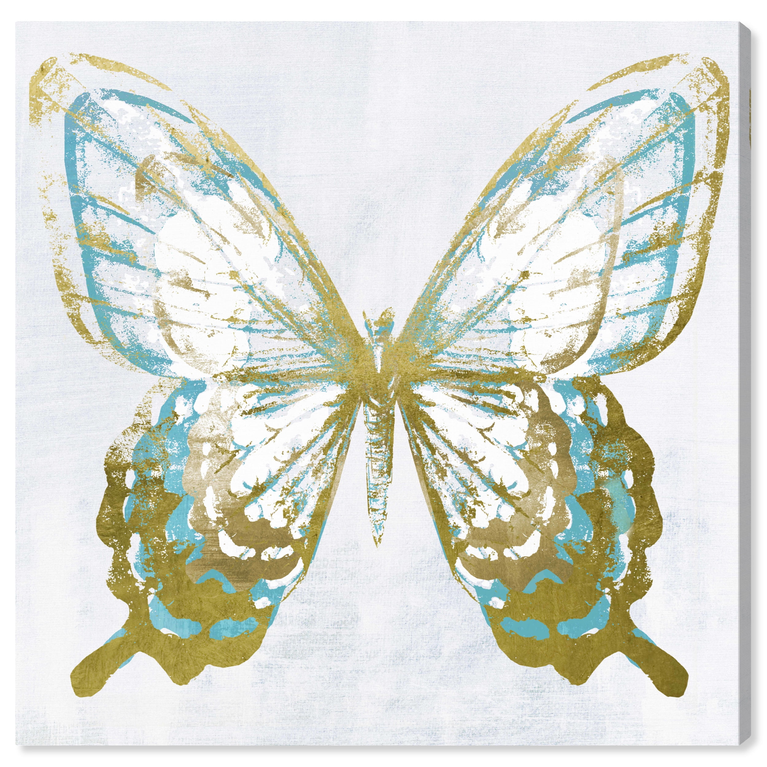 Butterfly Illusion Wall Art Print - Glam Gold Animals - Walmart.com
