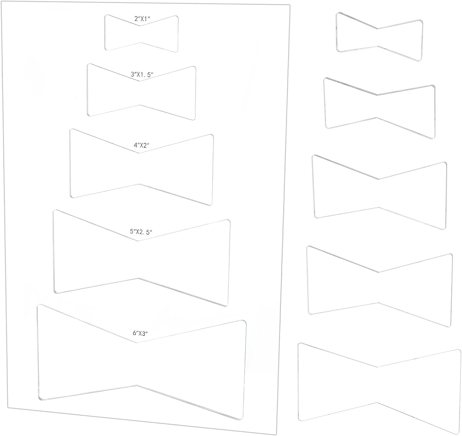 Butterfly Inlay Template Set Bowknot Acrylic Router Templates with 5 ...