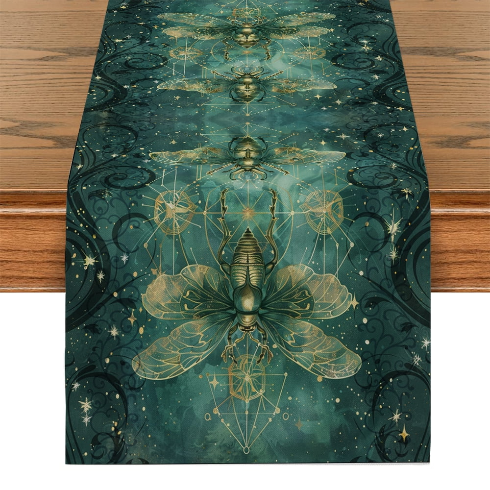 Butterfly Insect Table Runners Kitchen Table r Farmhouse Washable ...