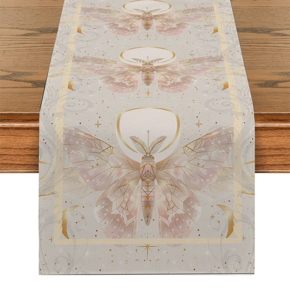 Butterfly Insect Table Runners Kitchen Table r Farmhouse Washable ...