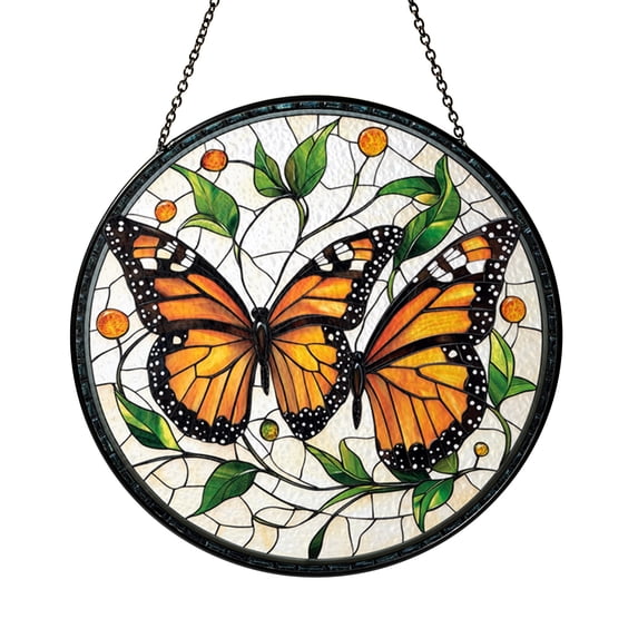 Butterfly Insect Window Suncatcher, Monarch Stained Glass Art Decor ...