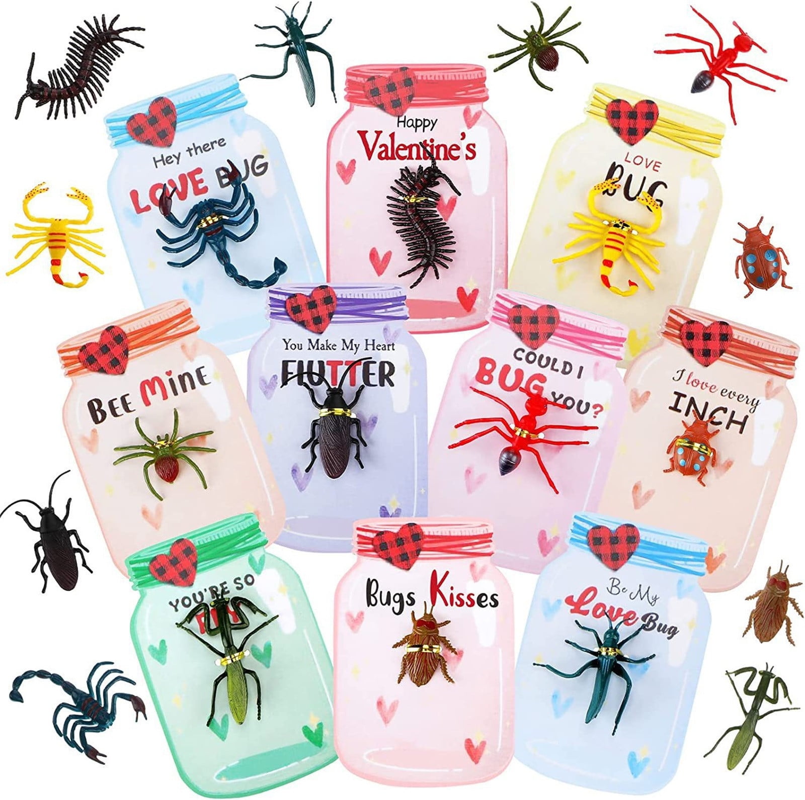 Butterfly Insects Animals Valentines Day Gifts Cards for Kids Classroom ...