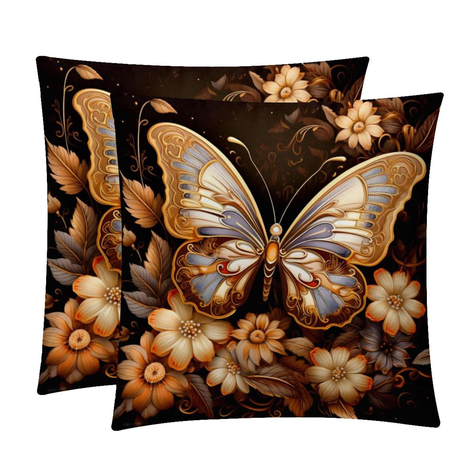 Butterfly Inserts Set - 2-Pack Decorative Pillows with Unique Patterns ...