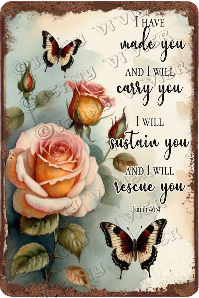 Butterfly With Inspirational Quote Aluminum Sign Rustic Farmhouse Decor ...