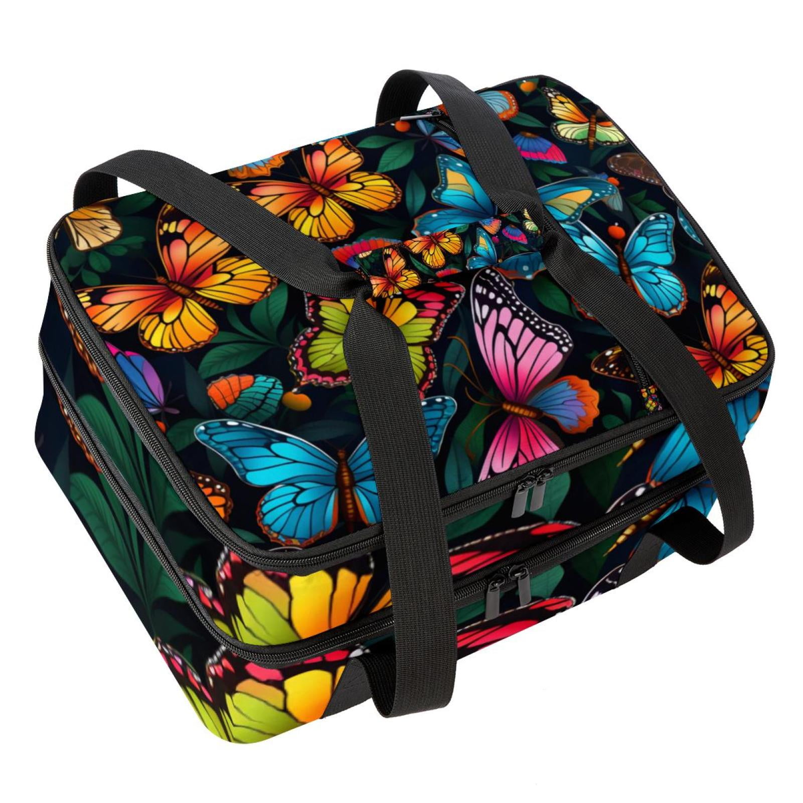 Butterfly Insulated Double Layered Lunch Bag with Two Compartments ...