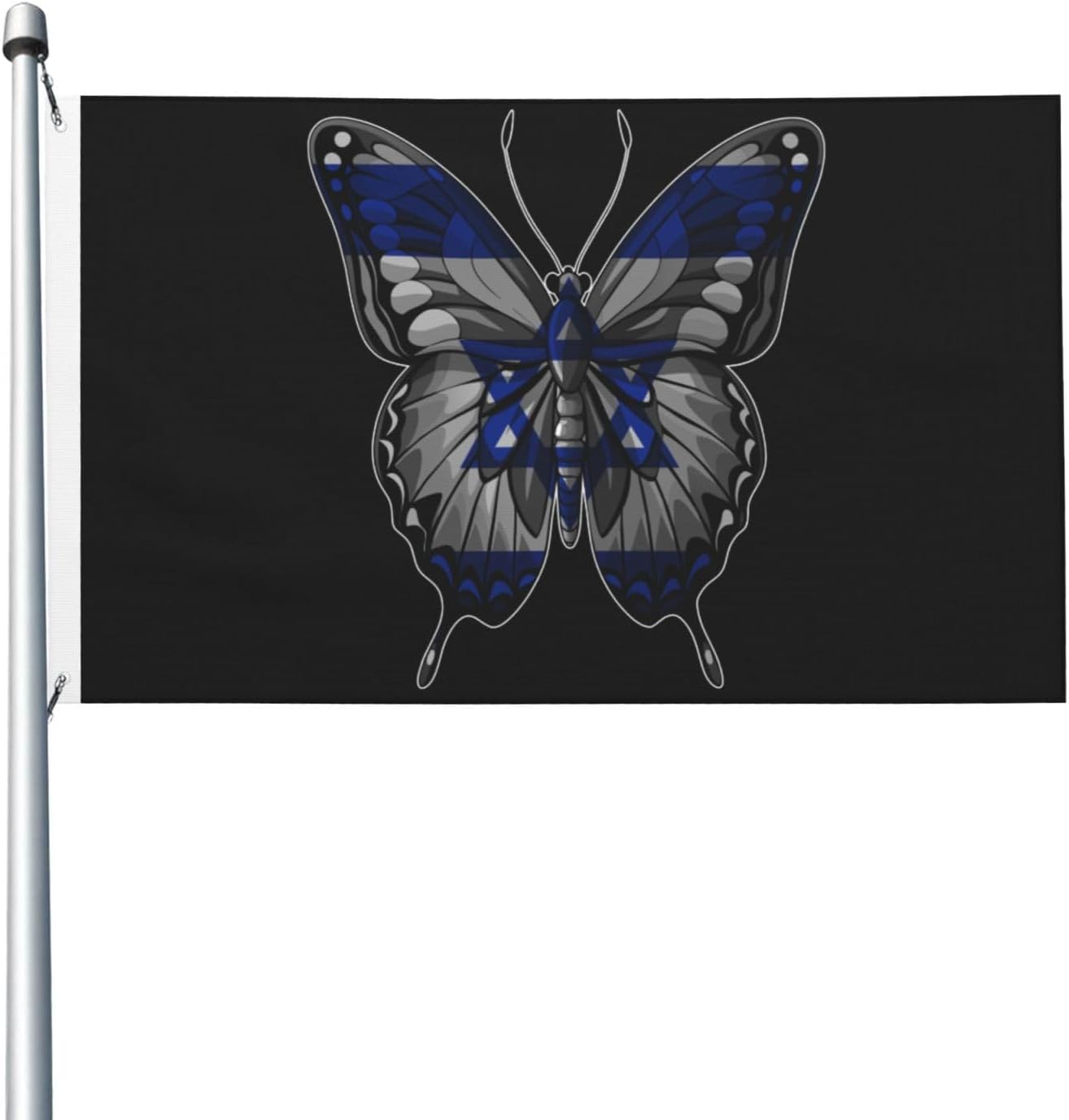 Butterfly Israel Israeli Flag Flag 3x5 Ft Duplex Prints Outdoor Double ...