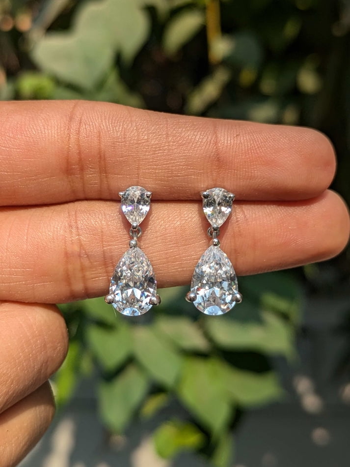 Butterfly Jewel 1.2 Ct Pear Cut Lab Created Diamond Earring - 14K White ...