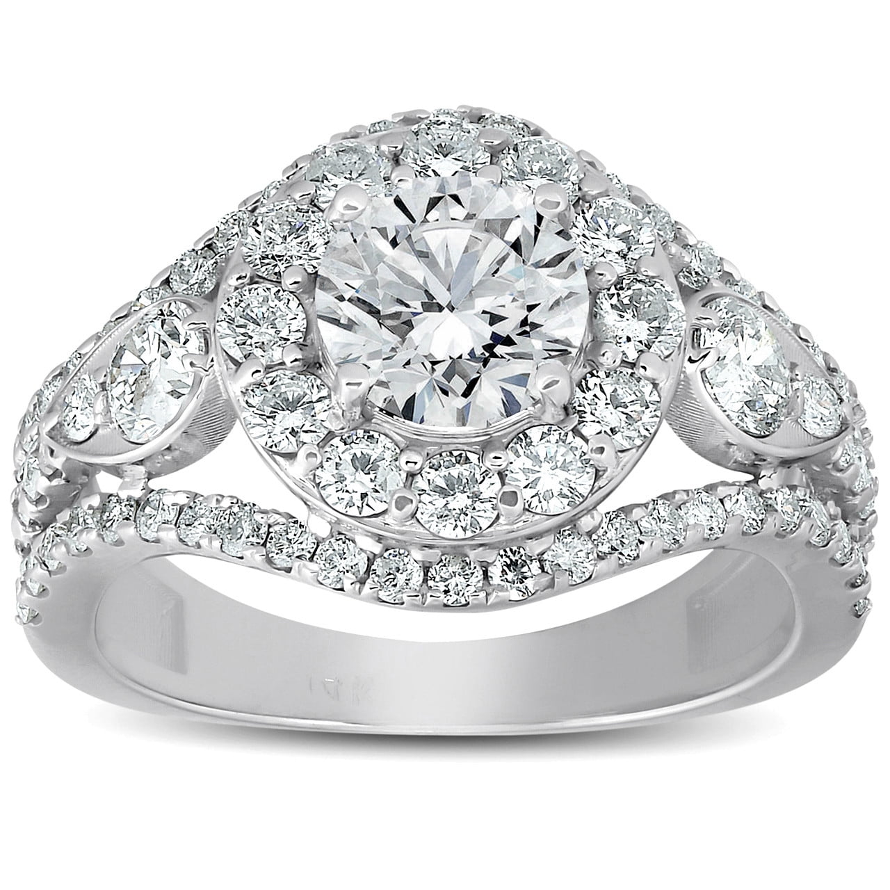 Butterfly Jewel 1.4 Ct Round Brilliant Cut Moissanite Ring - 14K White ...
