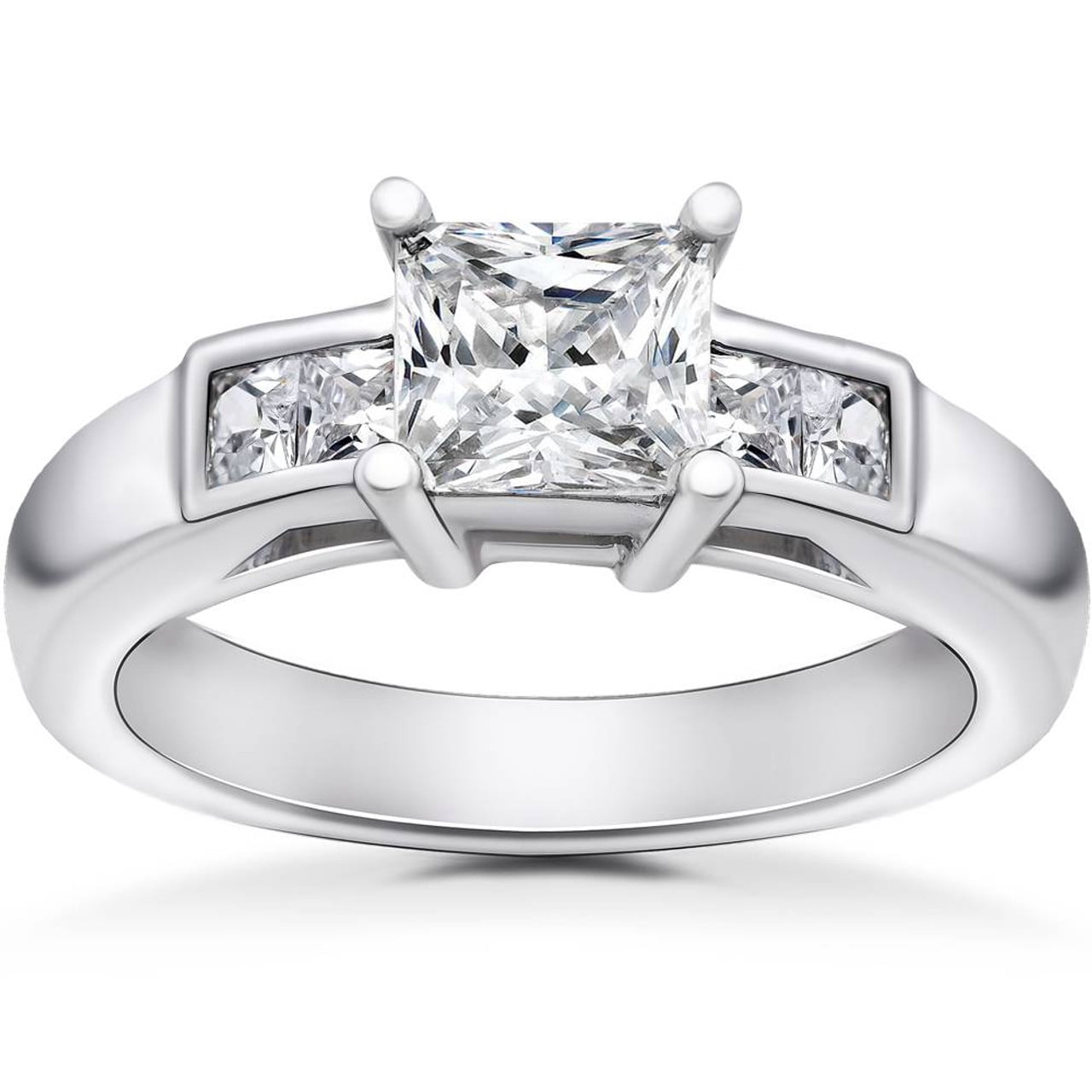 Butterfly Jewel 1.7 Ct Princess Cut Simulated Moissanite Engagement ...