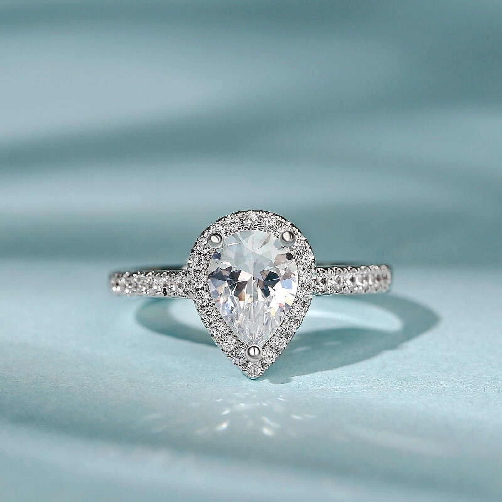 Butterfly Jewel 1.8 Ct Pear Cut Excellent Diamond Ring - 14K White Gold ...