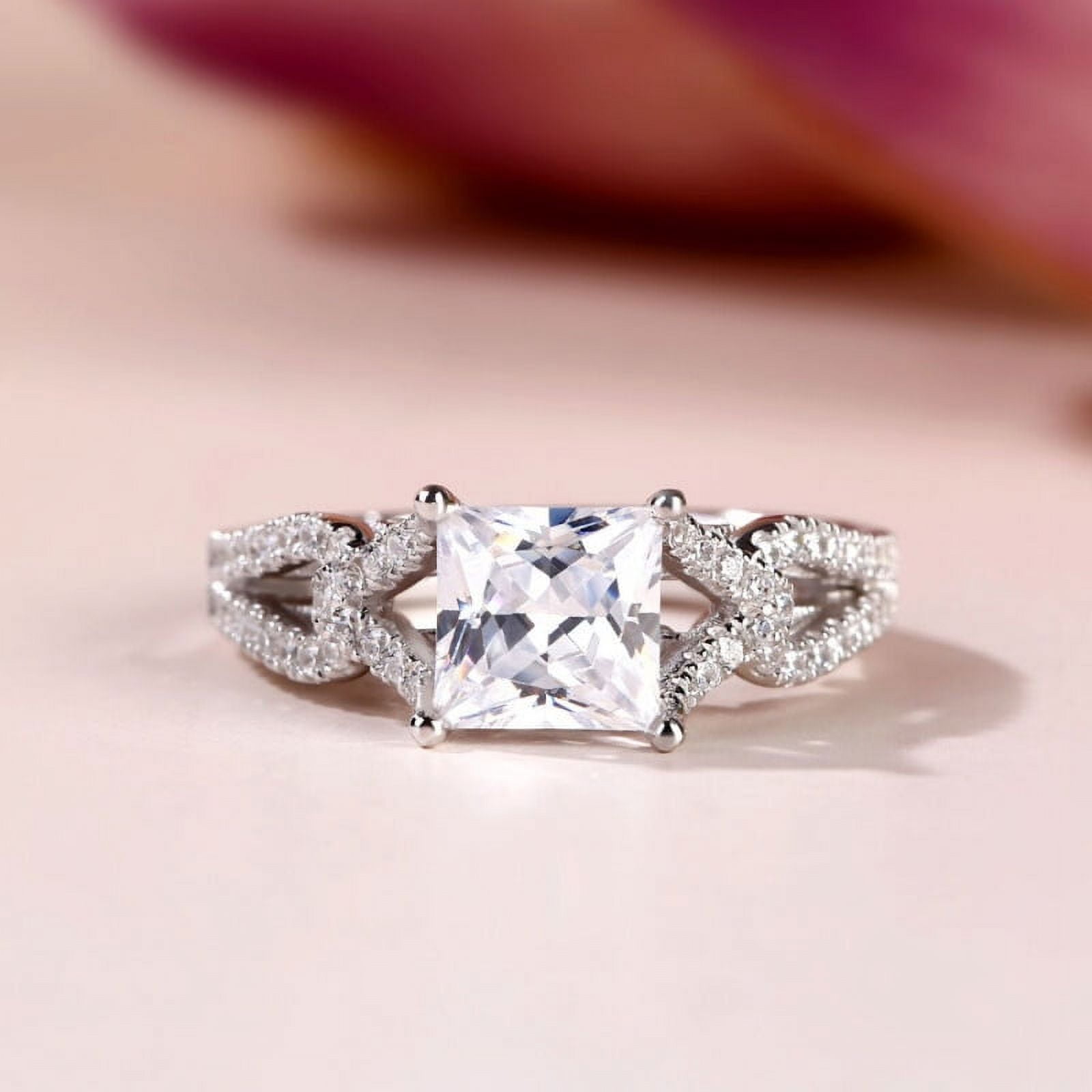 Butterfly Jewel 1.8 Ct Princess Cut Diamond Band - 14K White Gold ...