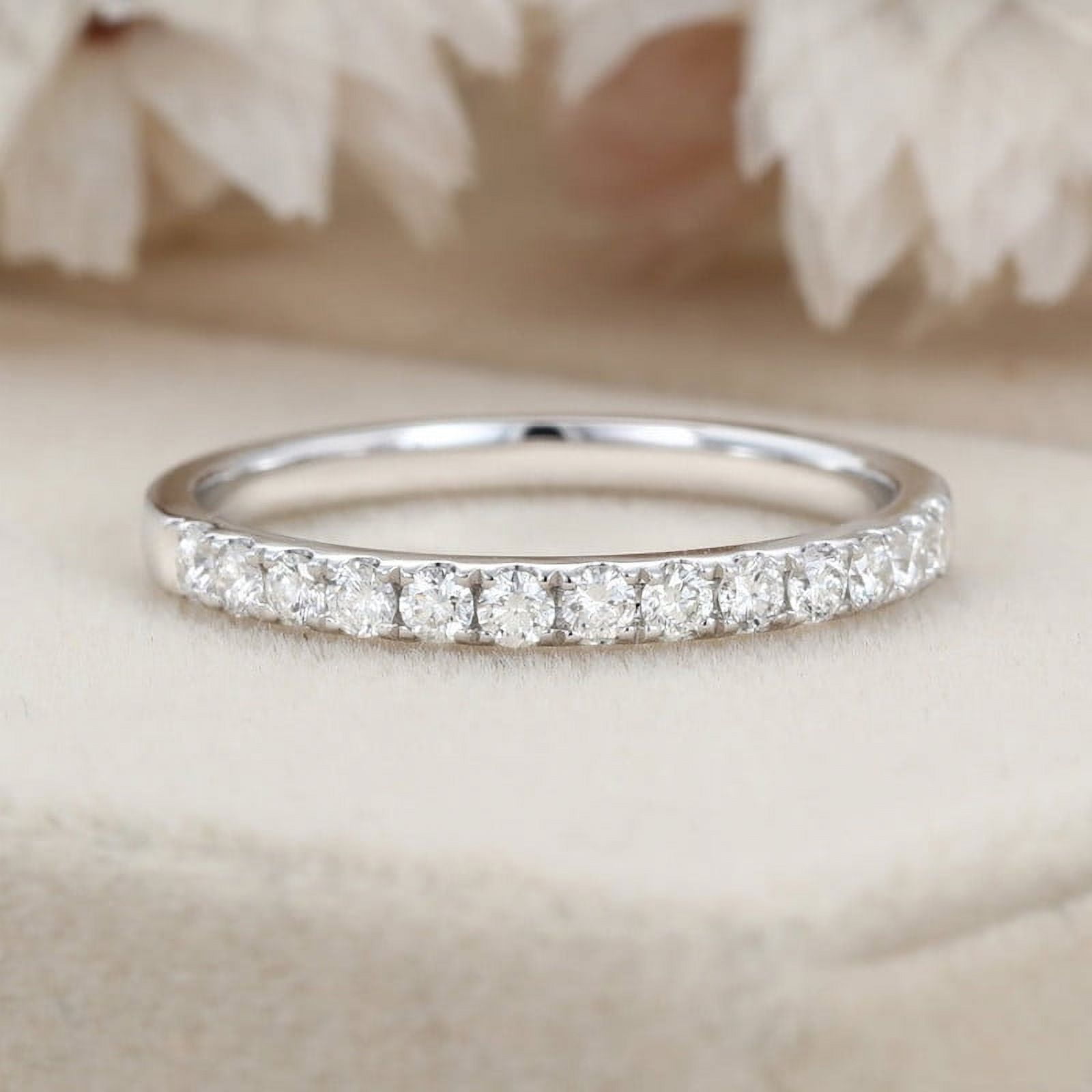 Butterfly Jewel 1 Ct Round Cut Diamond Bands - 14K White Gold Plated ...