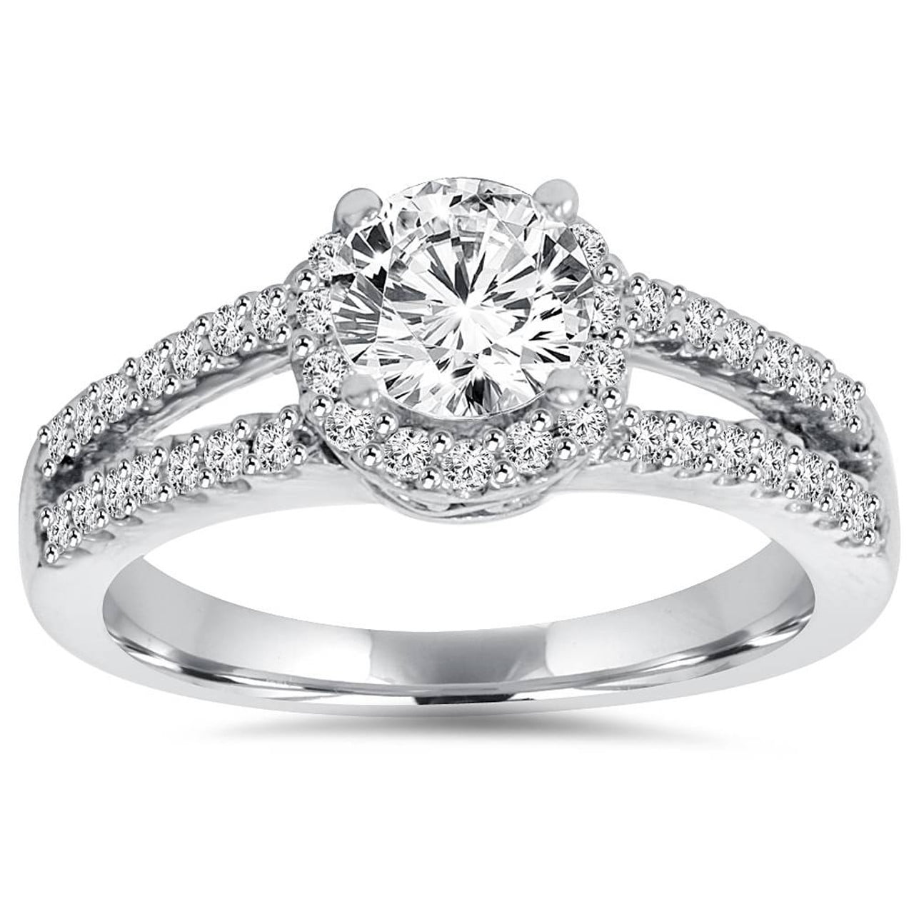 Butterfly Jewel 14K Gold Plated Rings - 1.3 Ct Round Cut Moissanite ...