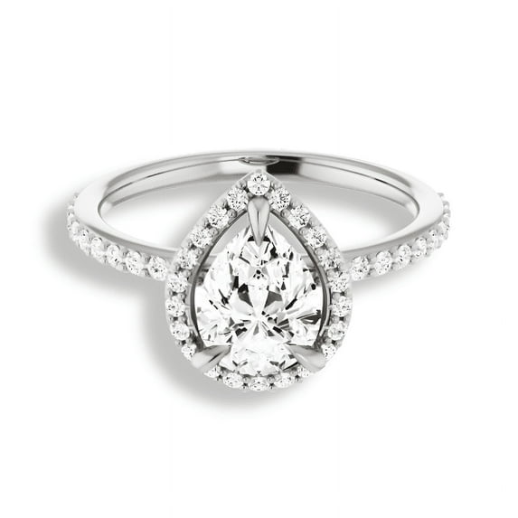 Butterfly Jewel 14K White Gold Over Ring - Excellent 1.5 Ct Pear Cut ...