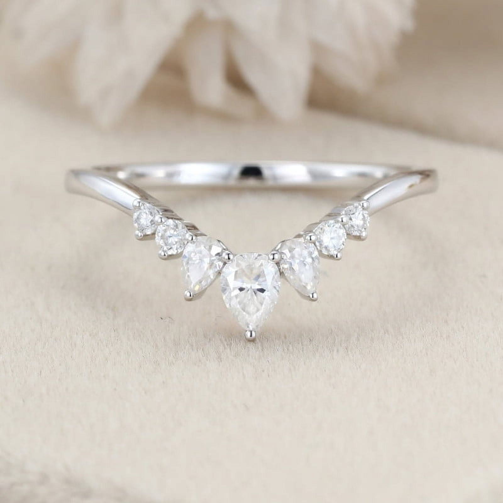 Butterfly Jewel 14K White Gold Plated Anniversary Band for Women - 1.6 ...