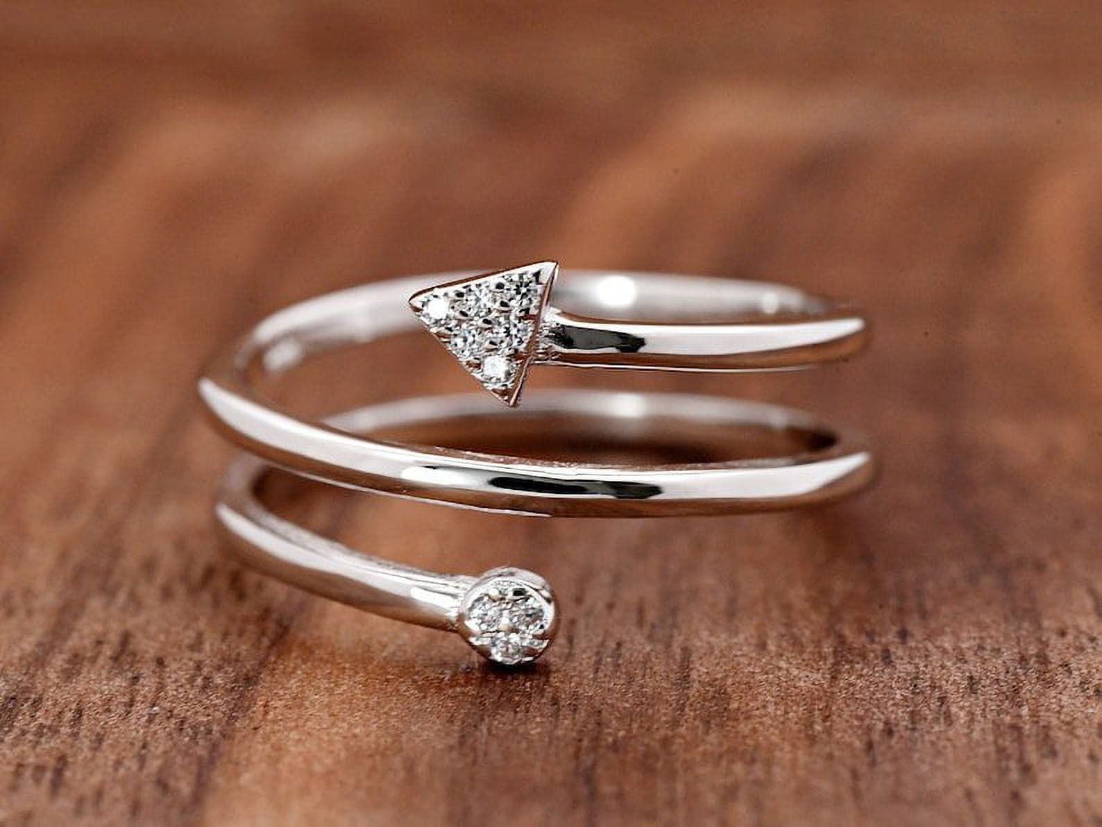 Butterfly Jewel 14K White Gold Plated Bands - 0.6 Ct Round Cut Diamond ...