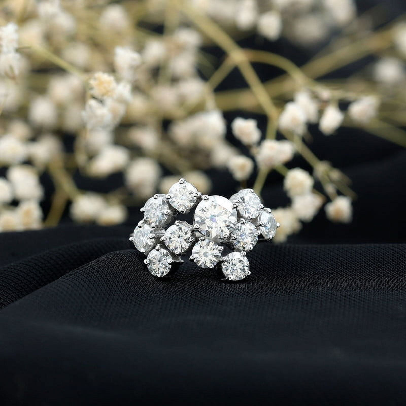 Butterfly Jewel 14K White Gold Plated Diamond Anniversary Ring - Round Cut 1.4 Ct VVS1/D Lab ...