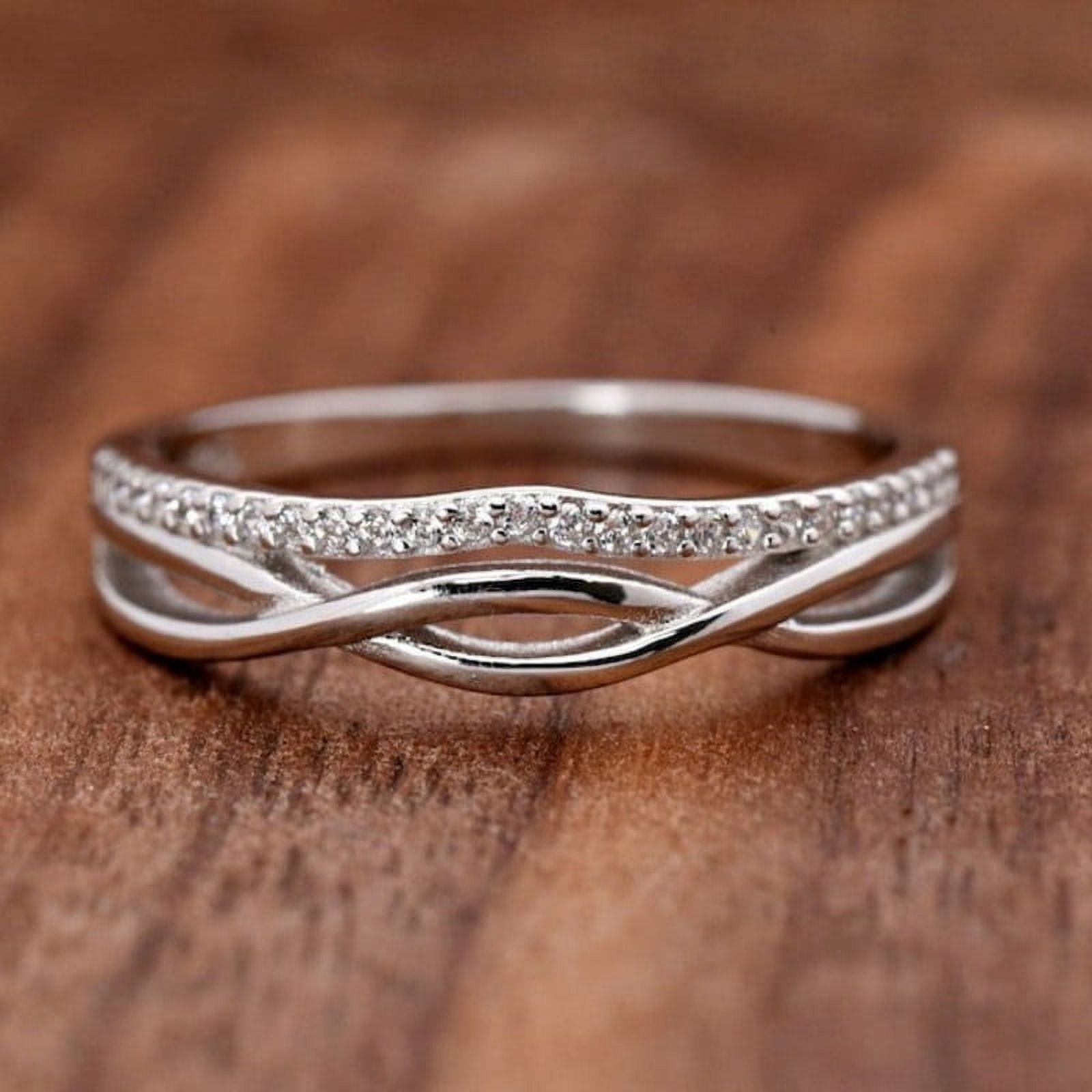 Butterfly Jewel 14K White Gold Plated Diamond Ring – 0.6 Ct Round Brilliant Cut Band – Infinity ...