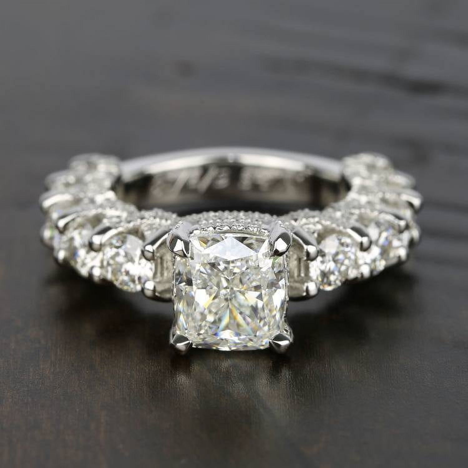 Butterfly Jewel 14K White Gold Plated Diamond Rings - Cushion Cut 2 Ct ...