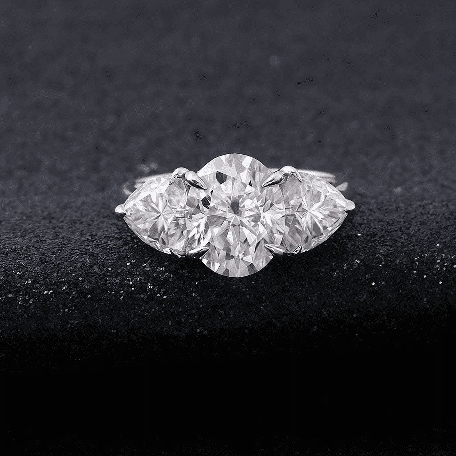 Butterfly Jewel 14K White Gold Plated Ring - Oval Cut 1.9 Ct Diamond ...